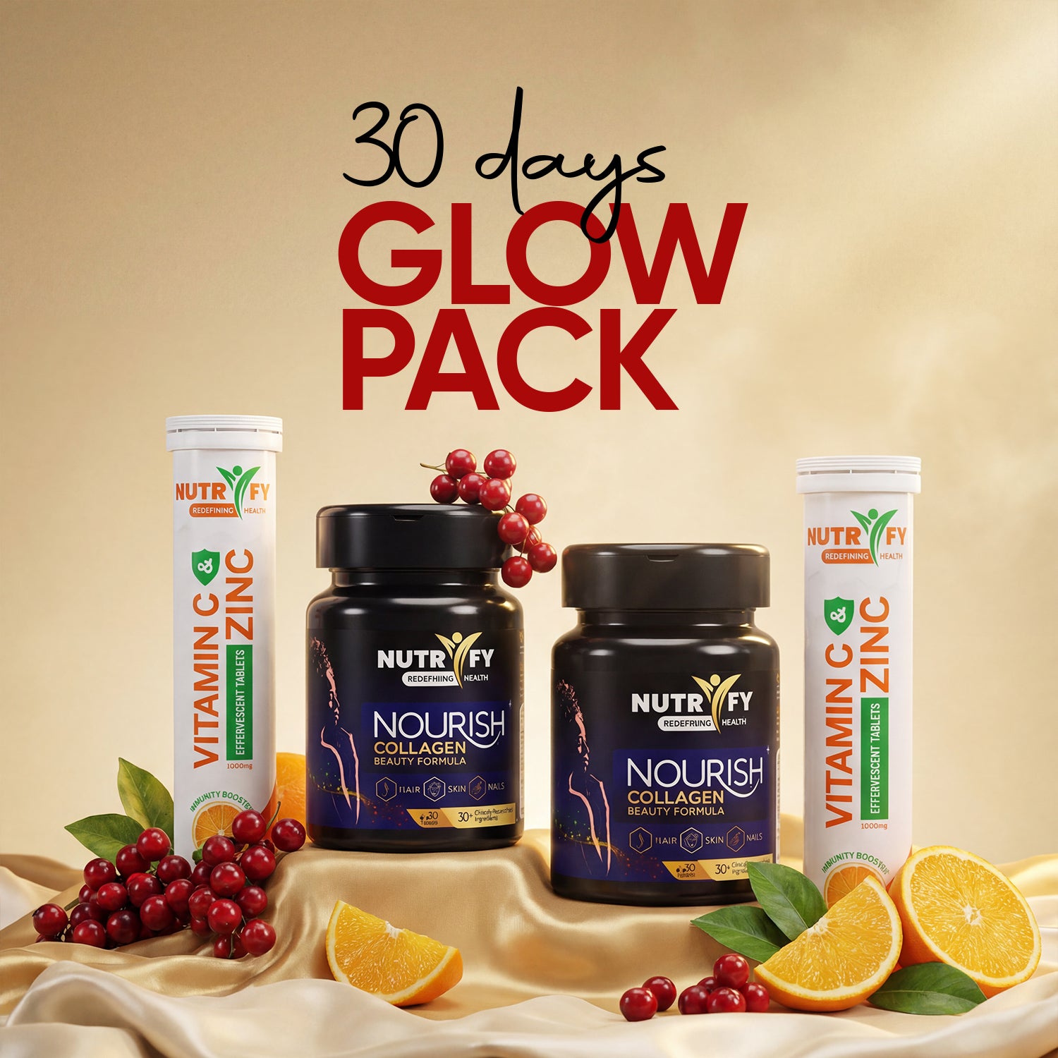 Buy 30 Days Glow Pack | Skin & Wellness Combo – Nutrify
